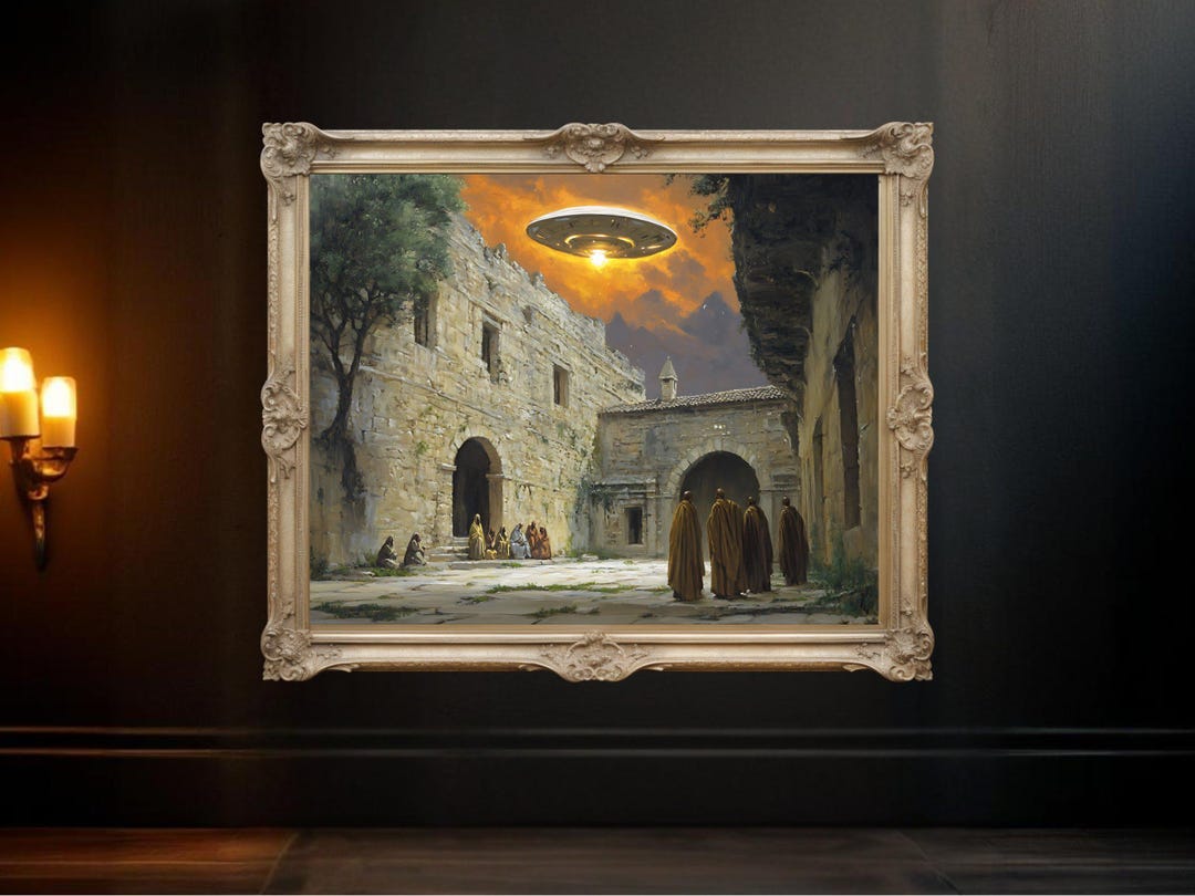 Alien Spaceship Encounter Wall Art, Historical Site Spaceship Print ...