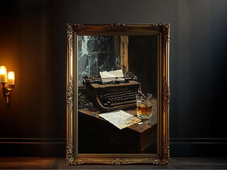 Vintage Typewriter Art, Dark Academia Art Printable, Literary Wall ...