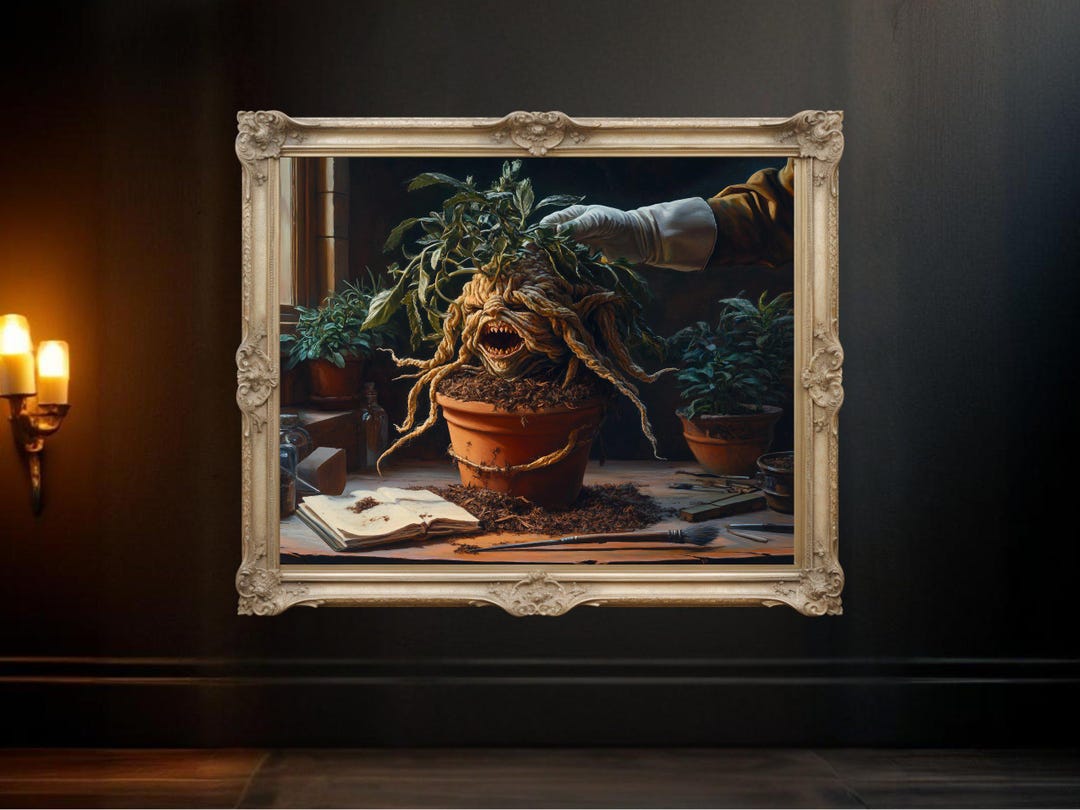 Creepy Botanical Wall Art, Horror Plant Poster, Spooky Home Decor ...