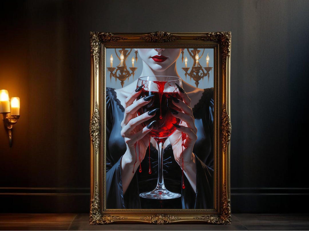 Gothic Vampire Art Print, Dark Gothic Wall Art, Creepy Vampire Decor ...