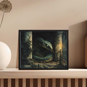 Intricate Snake Wall Art, Mystical Serpent Decor, Gothic Home Wall ...