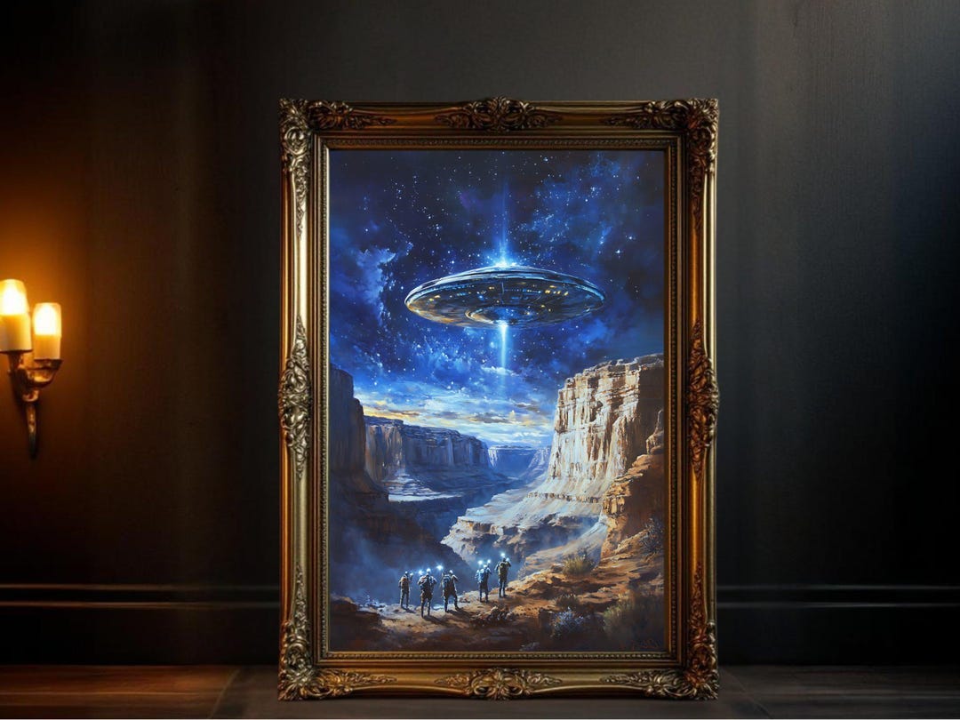 Spaceship Wall Art, Sci Fi Ufo Art, Canyon Alien Landscape Print ...