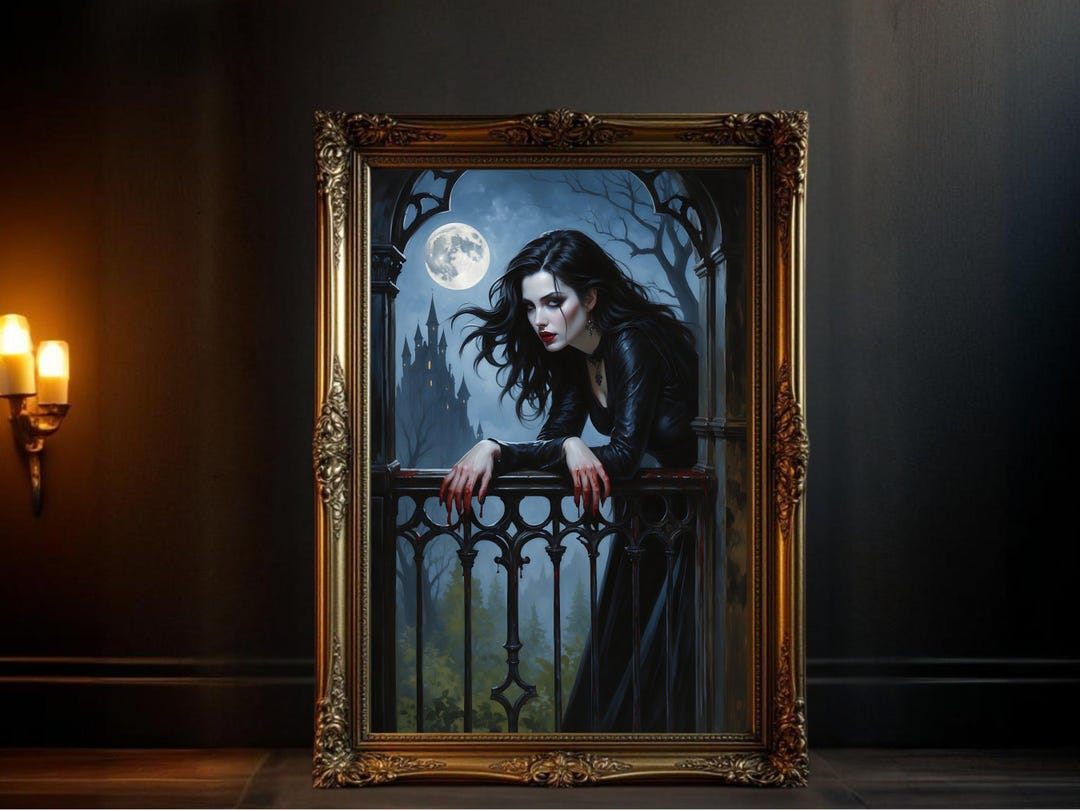 Gothic Vampire Wall Art, Halloween Decor, Spooky Wall Poster, Dark ...