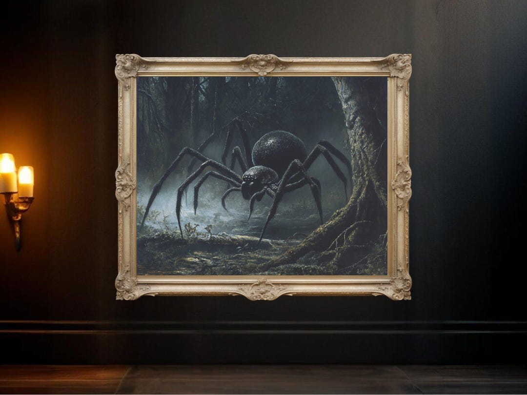Giant Spider Wall Art, Creepy Forest Creature, Medieval Fantasy Decor ...