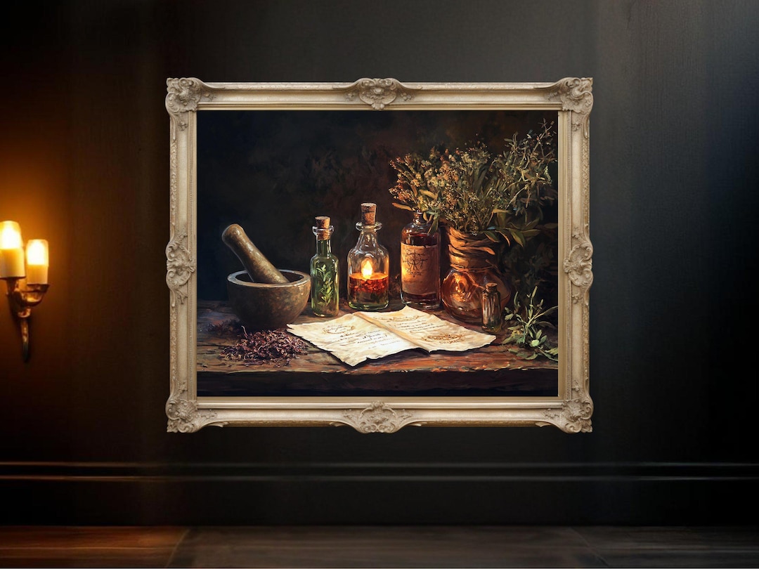 Vintage Apothecary Wall Art, Old World Pharmacy Decor, Rustic Still ...