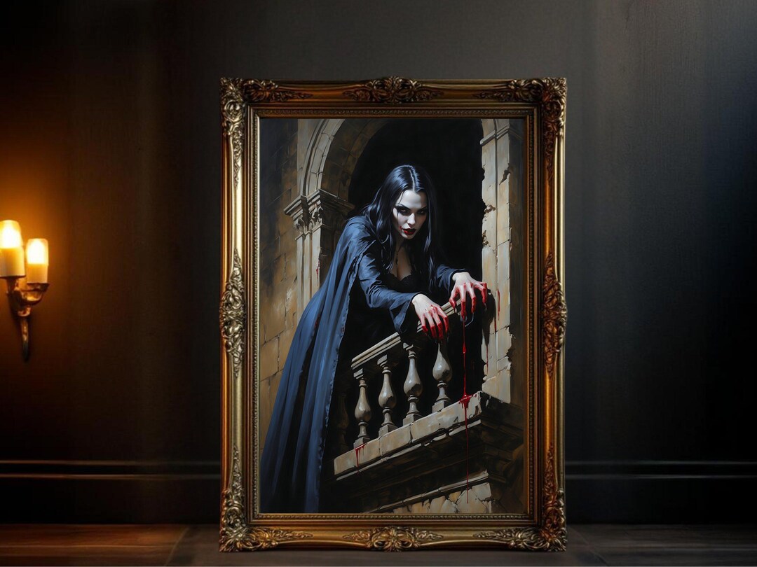 Gothic Vampire Wall Art, Gothic Wall Decor, Vampire Artwork, Spooky ...