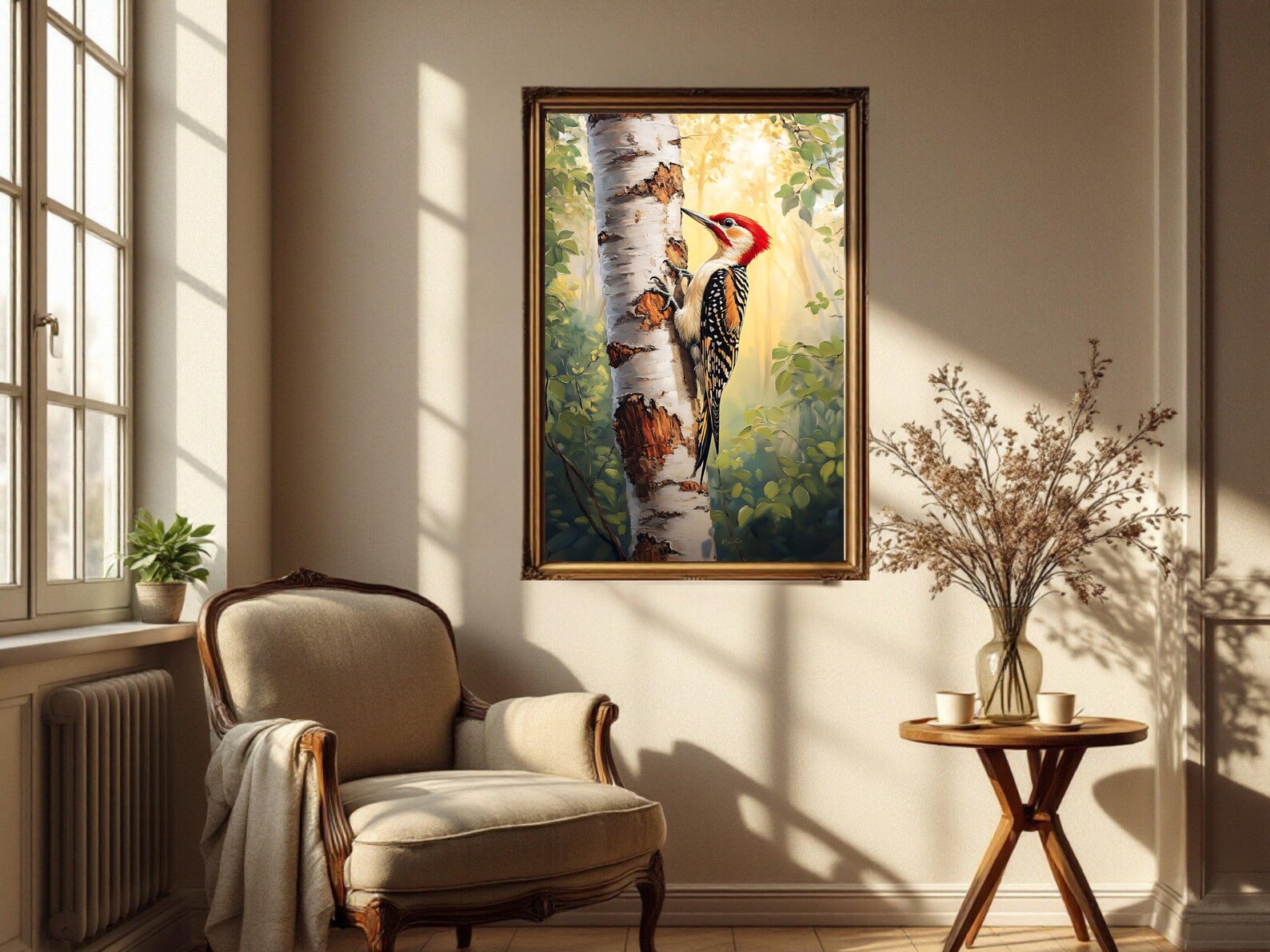 Woodpecker Wall Art, Woodland Bird Print, Nature Lover Gift, Wildlife ...