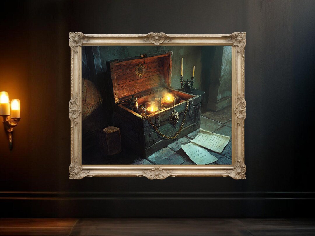 Enchanted Treasure Chest Wall Art, Magical Fantasy Decor, Mystical ...