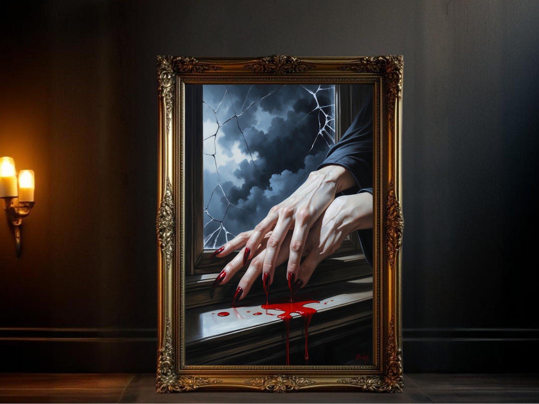 Gothic Vampire Hands Art Print, Dark Fantasy Wall Decor, Creepy ...