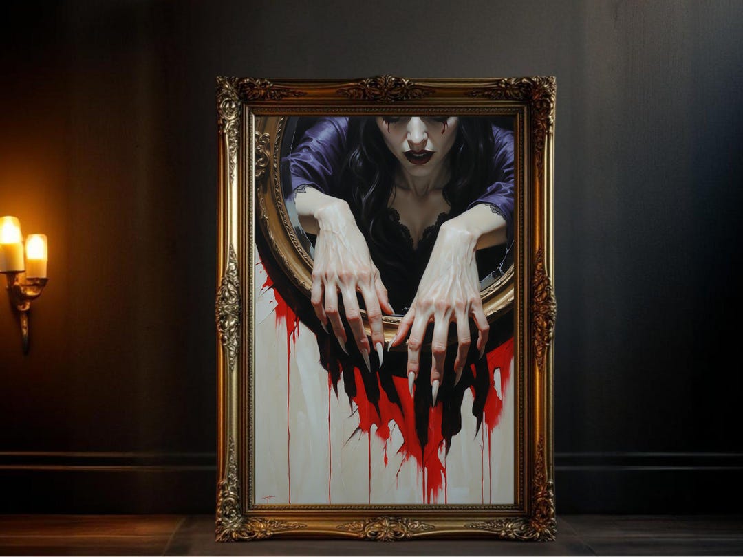 Gothic Horror Art Print, Dark Fantasy Wall Decor, Creepy Halloween ...