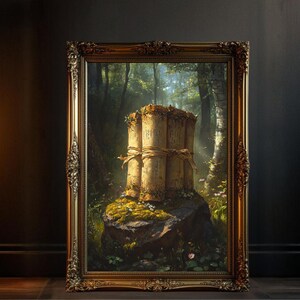 Mystical Forest Scroll Wall Art Fantasy Nature Print Enchanted Woodland ...