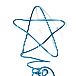 Simple Blue Swirl Wire Star Tree Topper - Classic Metal Handmade Tree ...