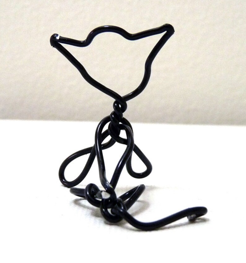 Black Alien Kitten Wire Sculpture Black Cat Wire Art | Etsy