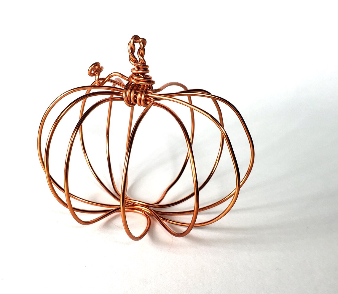 Wire Pumpkin - Small Simple Copper Pumpkin Fall Decor - Handmade ...