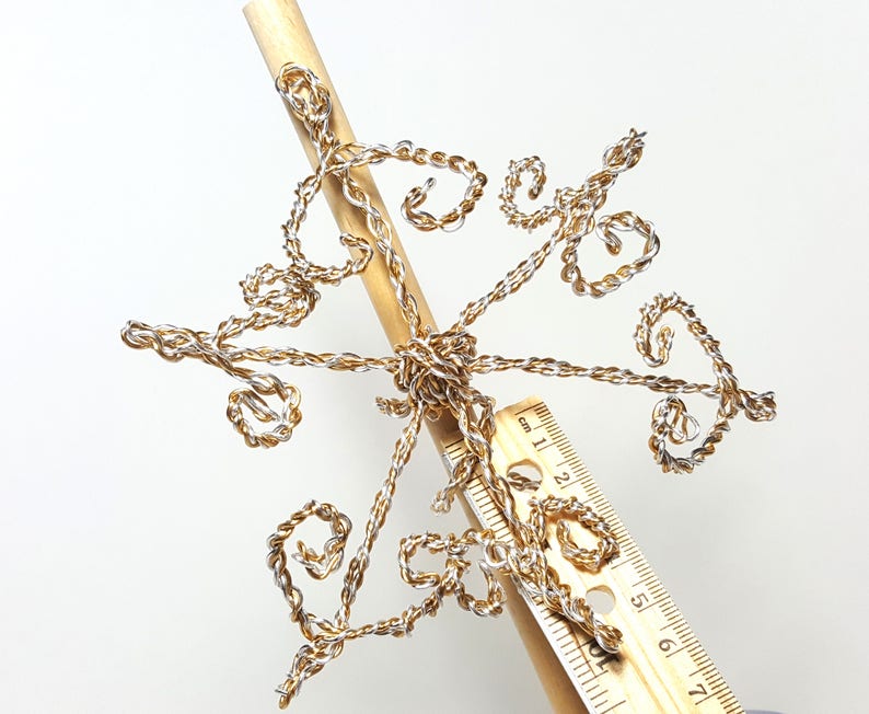 Gold & Silver Snowflake Mini Tree Topper Handmade Tree - Etsy