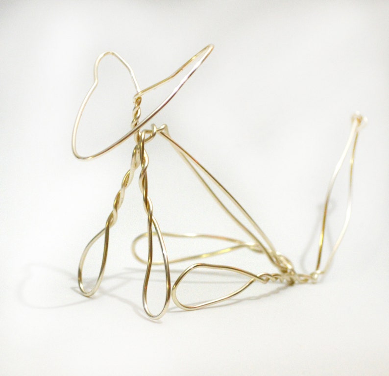 Sitting Fox Sculpture silver wire fox sculpture medium | Etsy