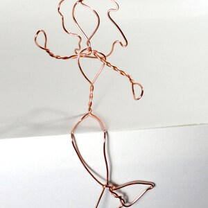 Copper Bookshelf Mermaid - Short Tail Wavy Hair, Mermaid Wire Sculpture ...