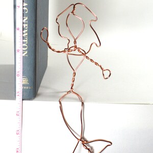 Copper Bookshelf Mermaid - Short Tail Wavy Hair, Mermaid Wire Sculpture ...