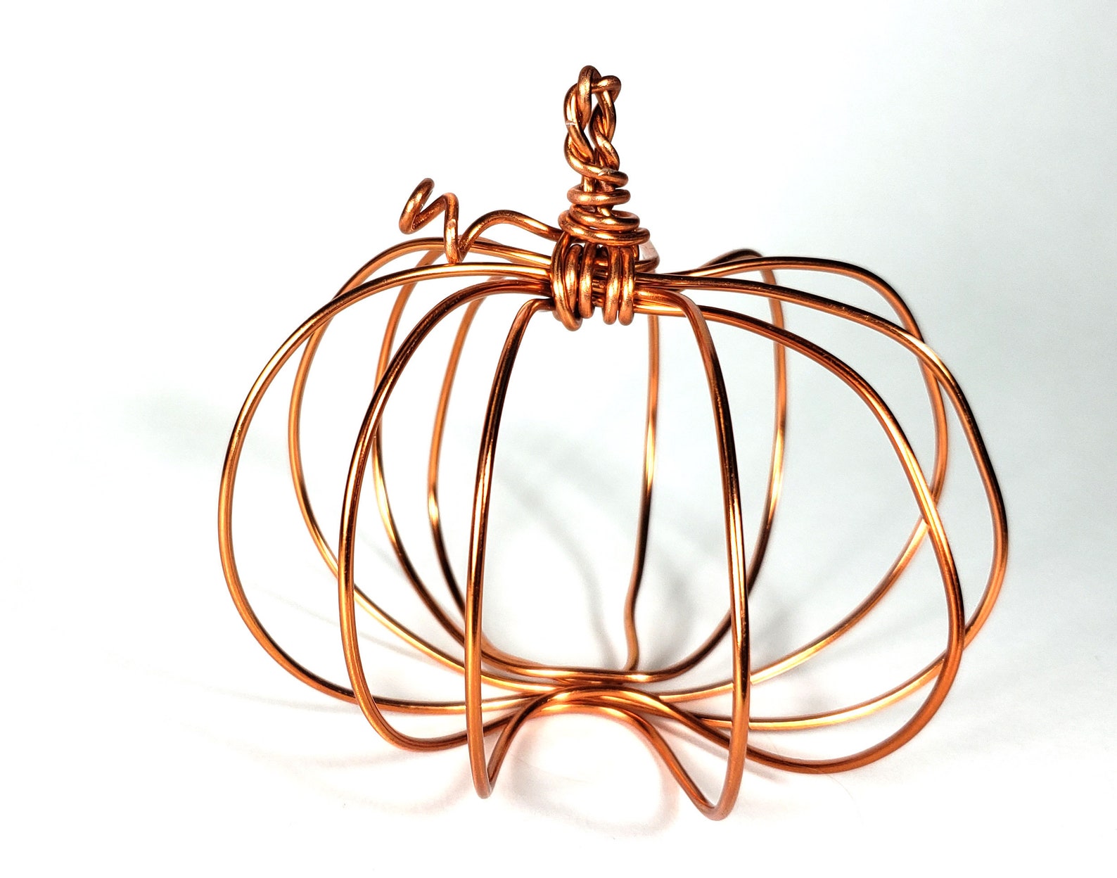 Wire Pumpkin - Small Simple Copper Pumpkin Fall Decor - Handmade ...