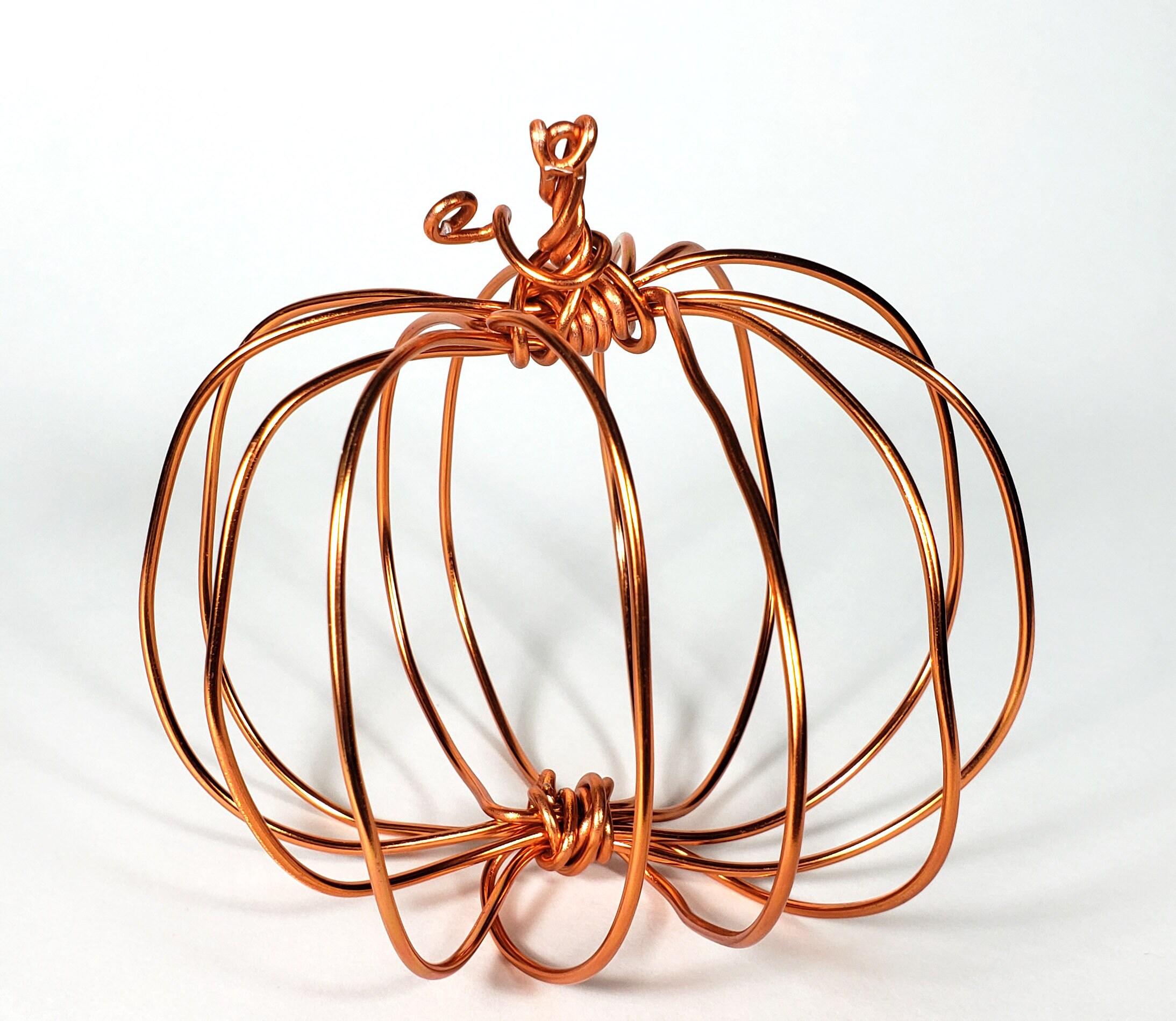 Copper Wire Pumpkin - Medium Large Pumpkin Simple Copper Fall Decor ...