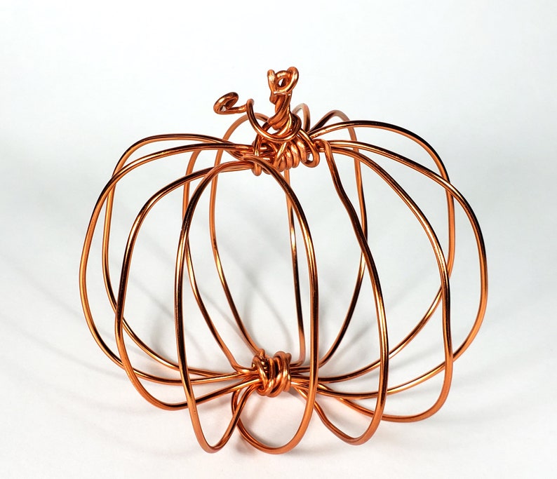 Copper Wire Pumpkin - Medium Large Pumpkin Simple Copper Fall Decor ...