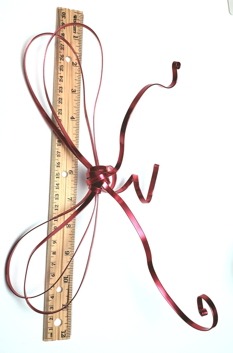 XL Double Bow Tree Topper Red Metallic Metal Handmade Tree - Etsy