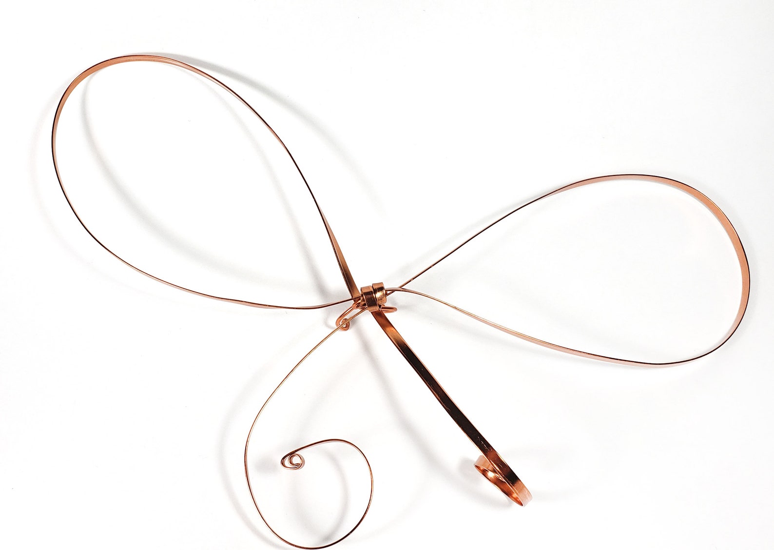 XL Swirling Copper Bow Tree Topper or Wreath Bow Metal Handmade Tree ...