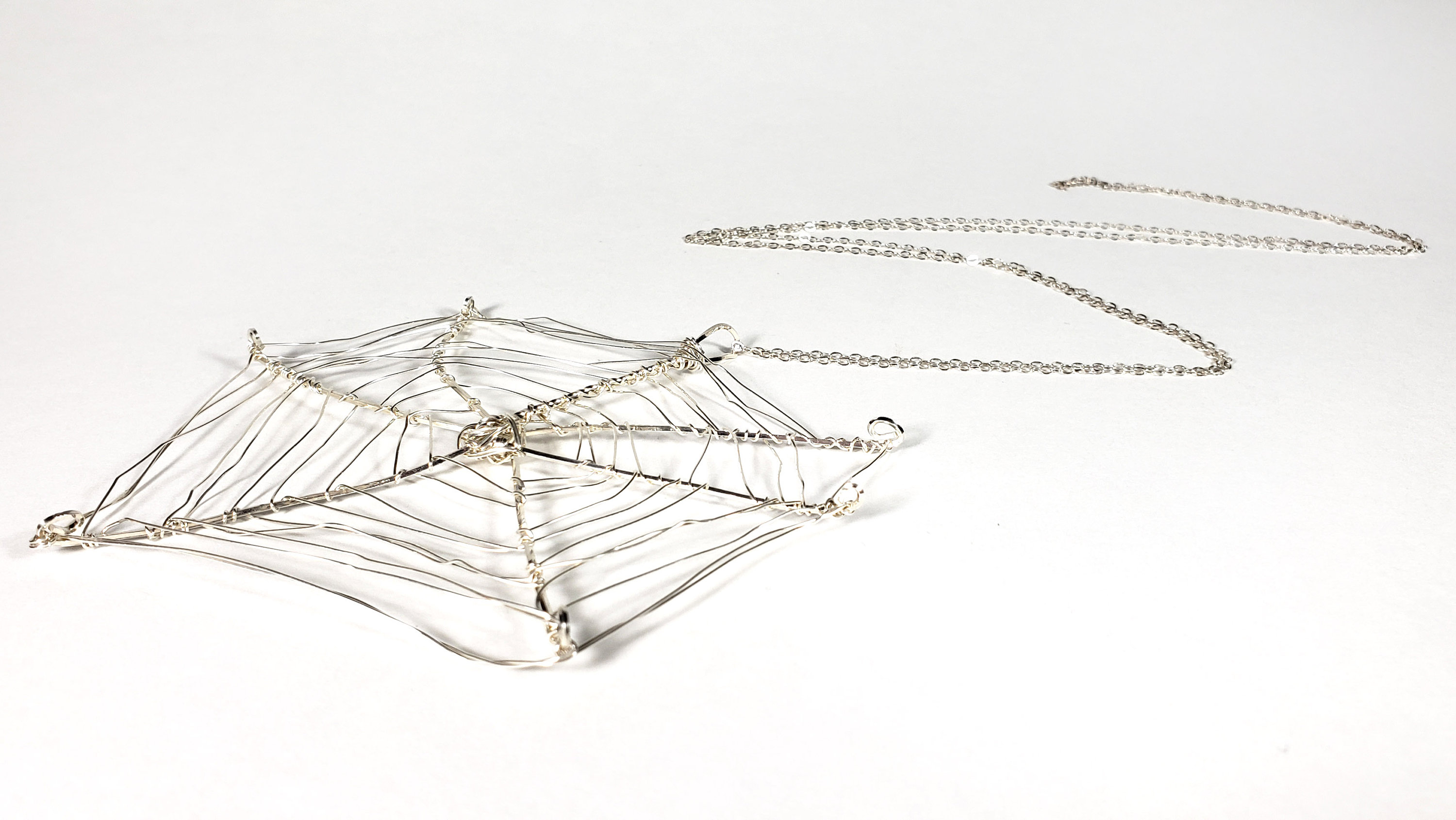 Handmade Sterling Silver Spider Web Necklace Handmade Silver Spider Web ...