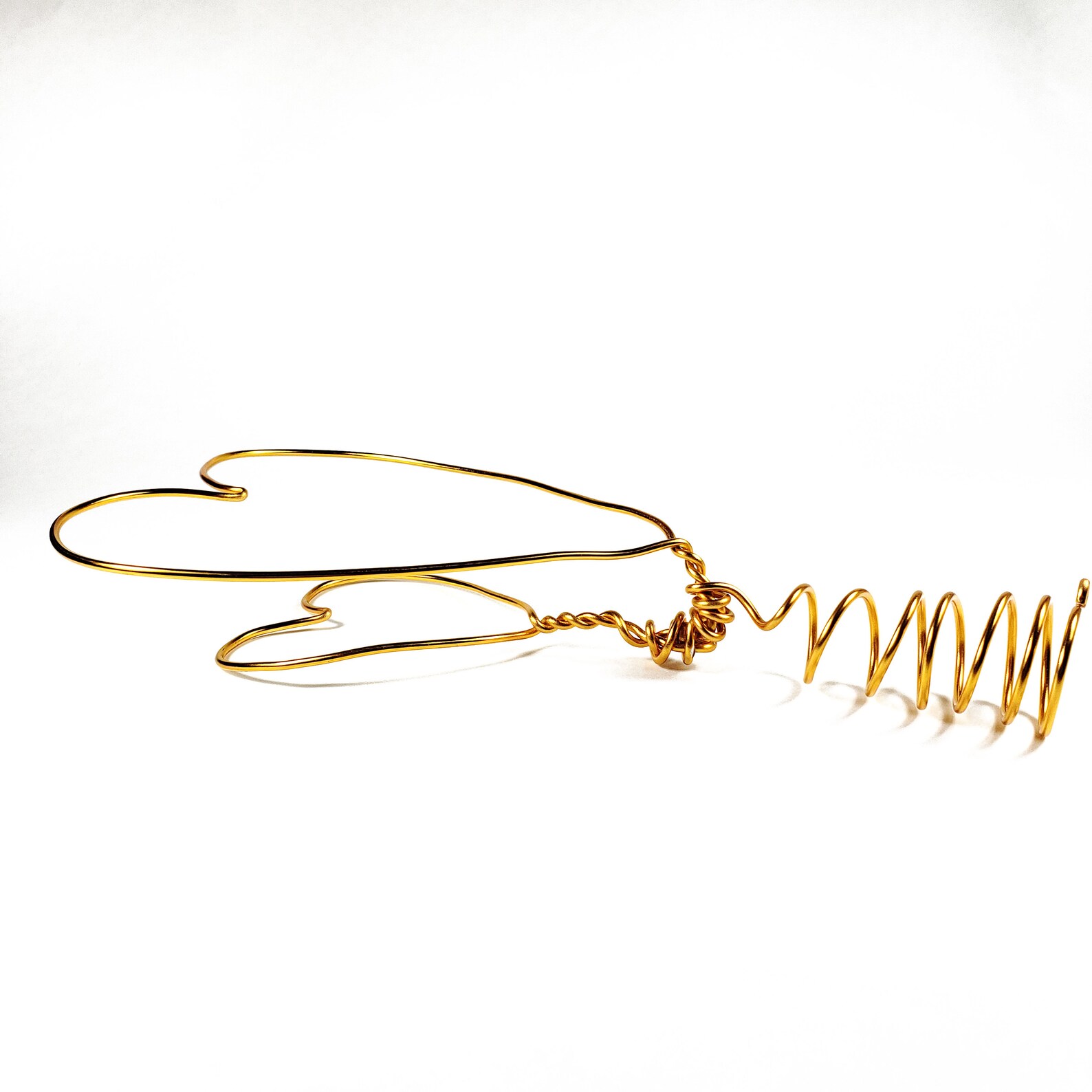 Double Heart Tree Topper- 5" Gold Two Hearts Wire Tree Topper - 122322 ...