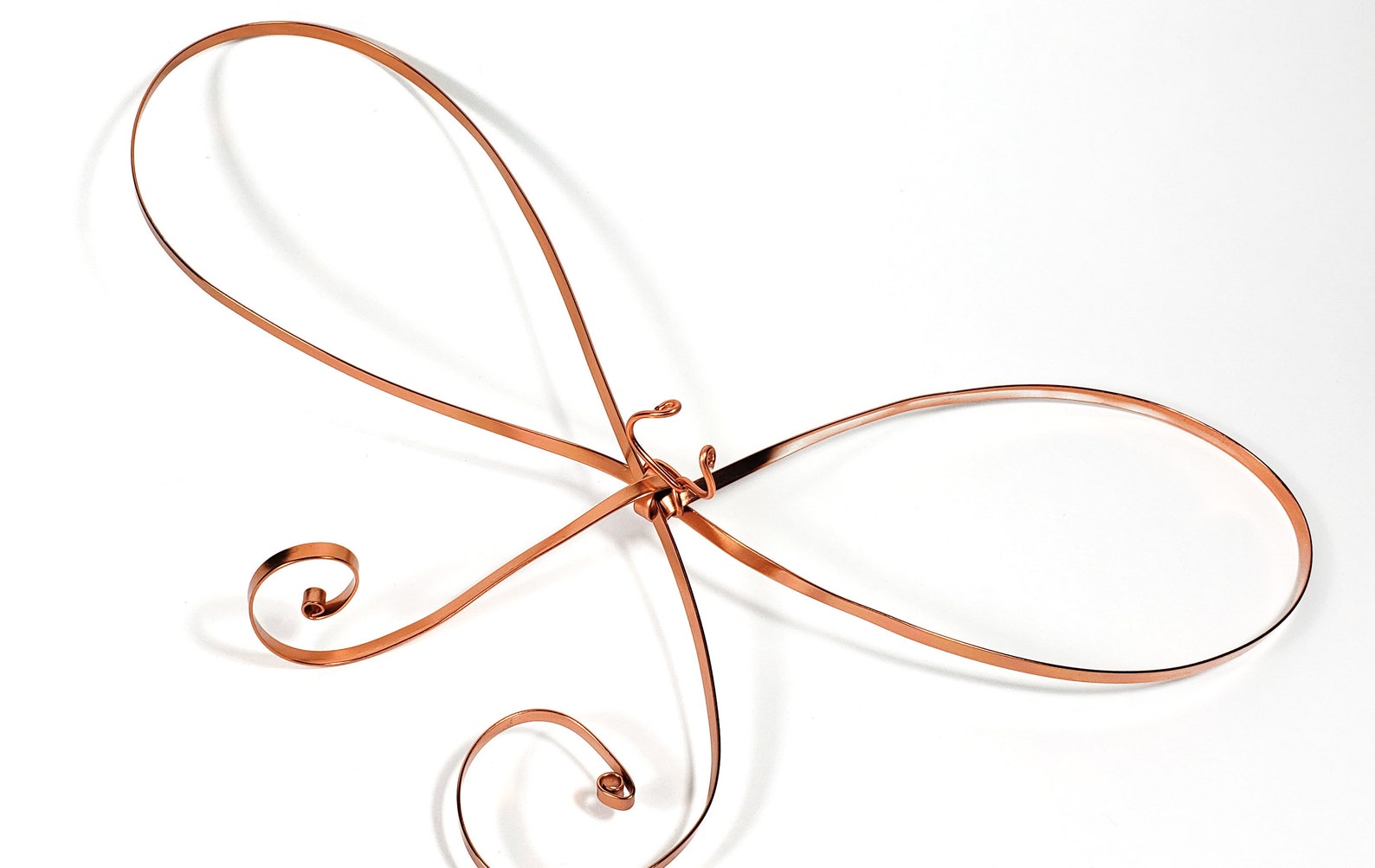 XL Swirling Copper Bow Tree Topper or Wreath Bow Metal Handmade Tree ...