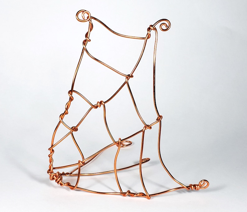 Copper Spider Web Decoration - Lightweight Handmade Wire Spider Web ...