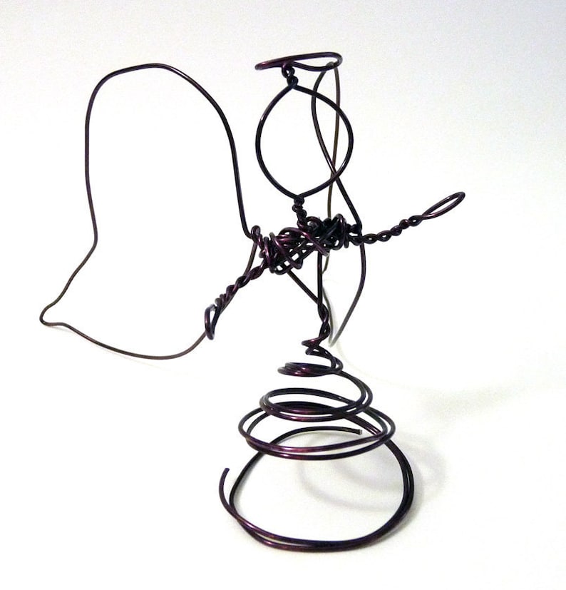Wire Angel brown Purple Medium Aluminum Long Wings - Etsy