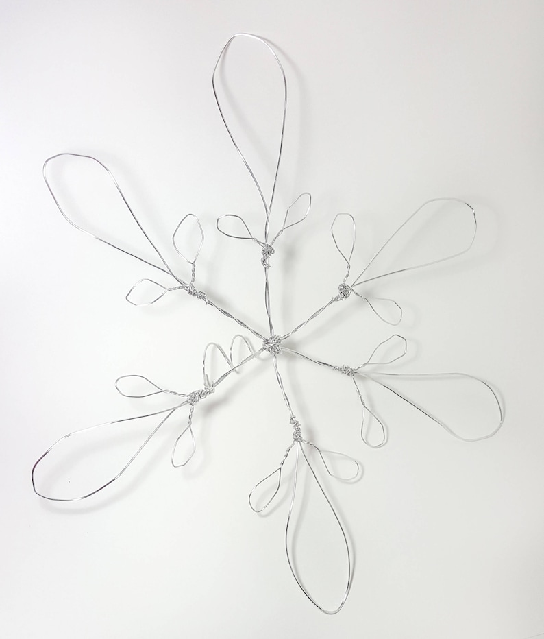 Giant Silver Wire Snowflake Tree Topper Big wire Christmas | Etsy