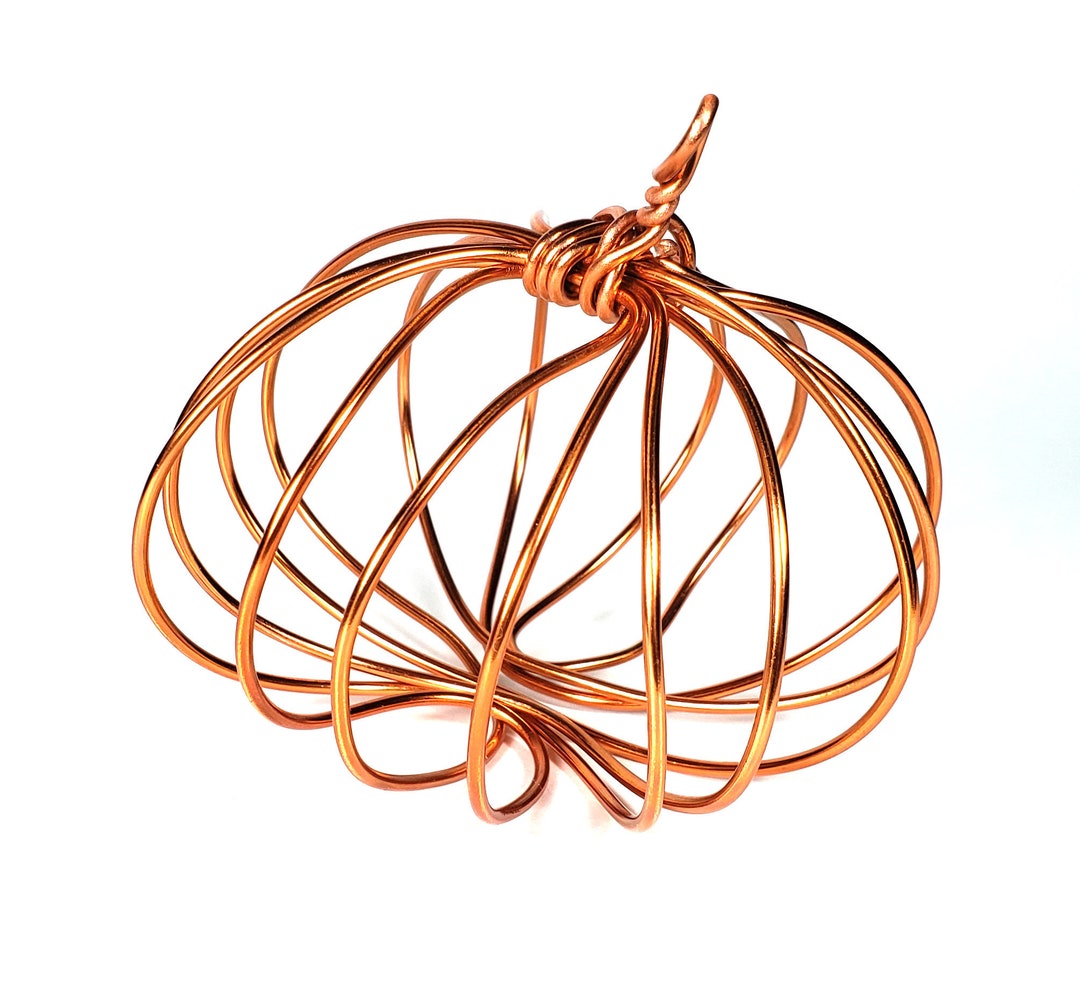 Copper Wire Pumpkin - Small Med - Simple Copper Fall Decor - Handmade ...