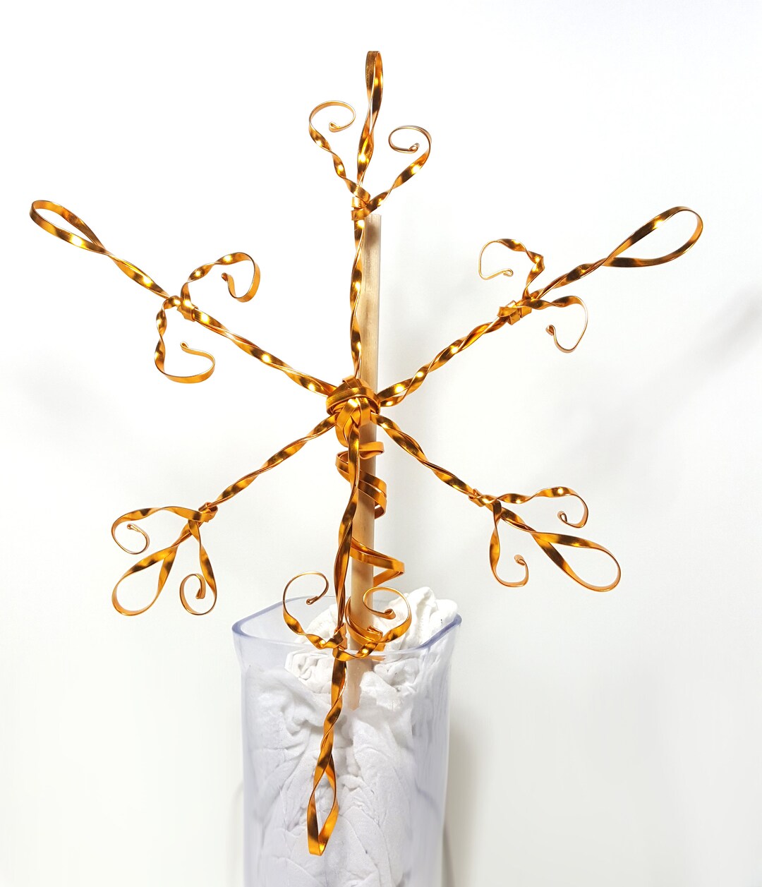 Golden Snowflake Tree Topper - X Large Classic Metal Handmade Tree ...