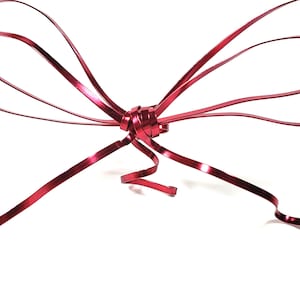 XL Double Bow Tree Topper Red Metallic Metal Handmade Tree Topper Red ...