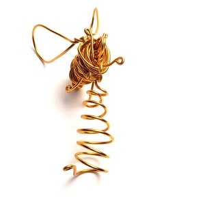 Mini Chubby Golden Bee Tree Topper - Bottle Topper Wire Bee - Cartoony ...