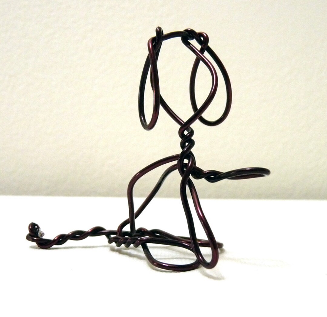 Black Puppy Wire Sculpture- Black Dog Shaking Paw Wire Art - Etsy