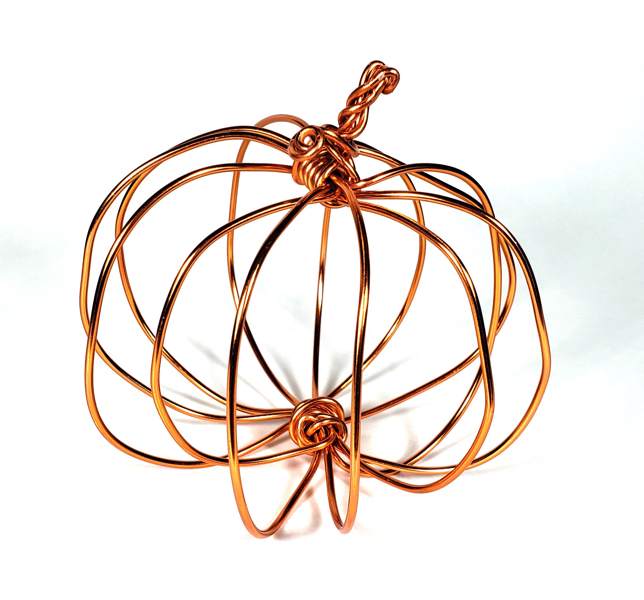 Copper Wire Pumpkin - Medium Large Pumpkin Simple Copper Fall Decor ...