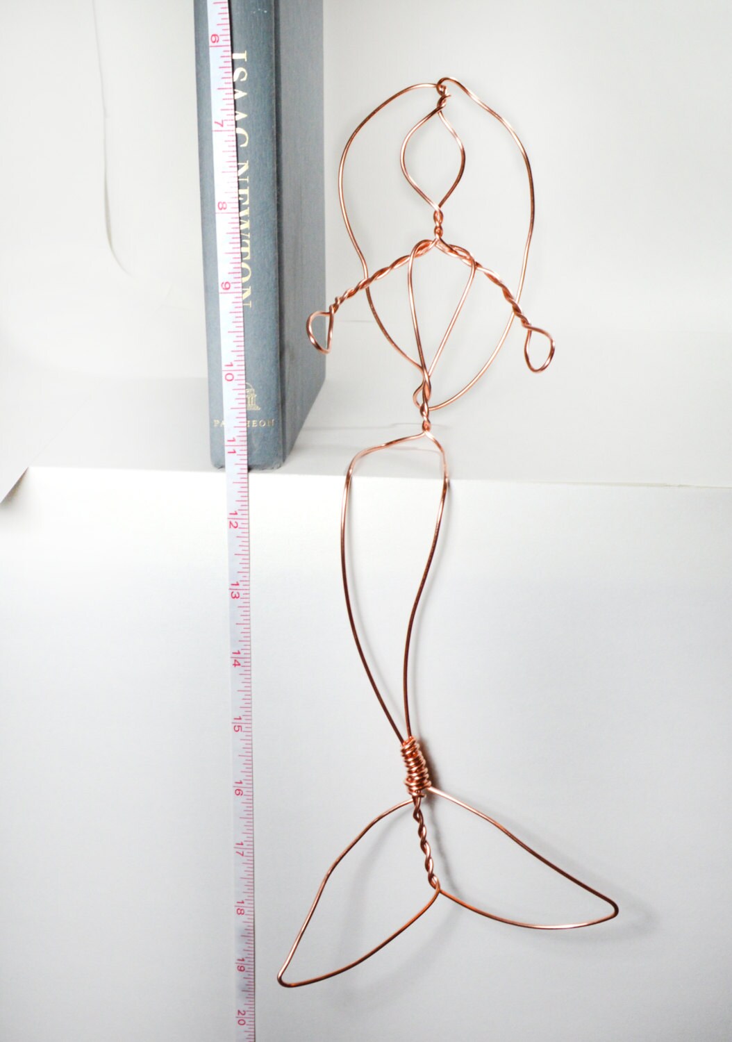 Big Copper Mermaid W/ Long Hair Wire Sculpture Bookshelf - Etsy