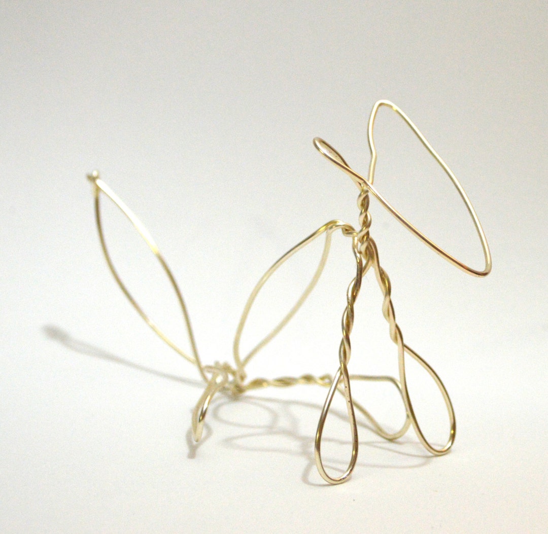 Sitting Fox Sculpture Silver Wire Fox Sculpture Medium , Tail up , Uu ...