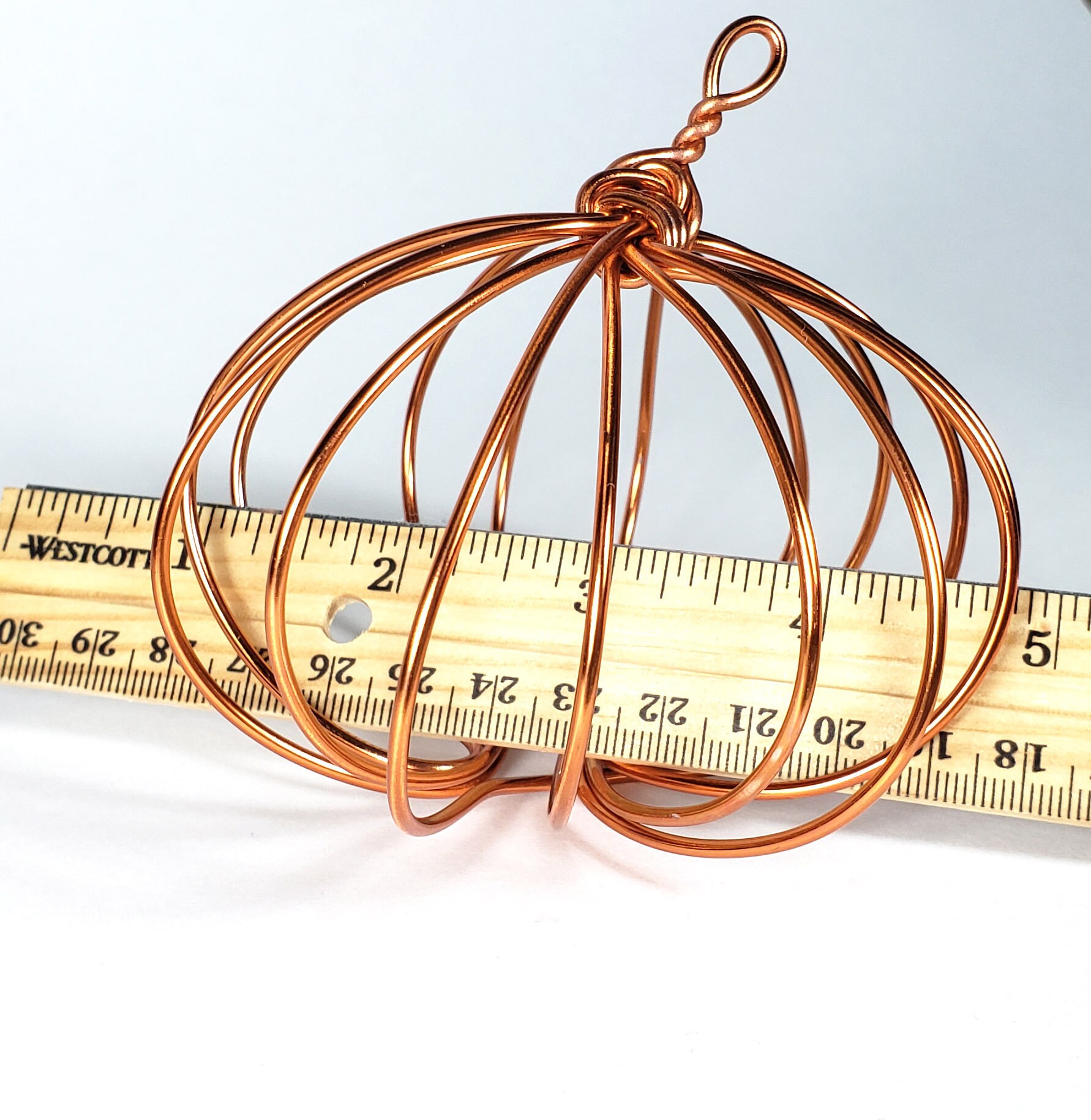 Copper Wire Pumpkin - Small Med - Simple Copper Fall Decor - Handmade ...
