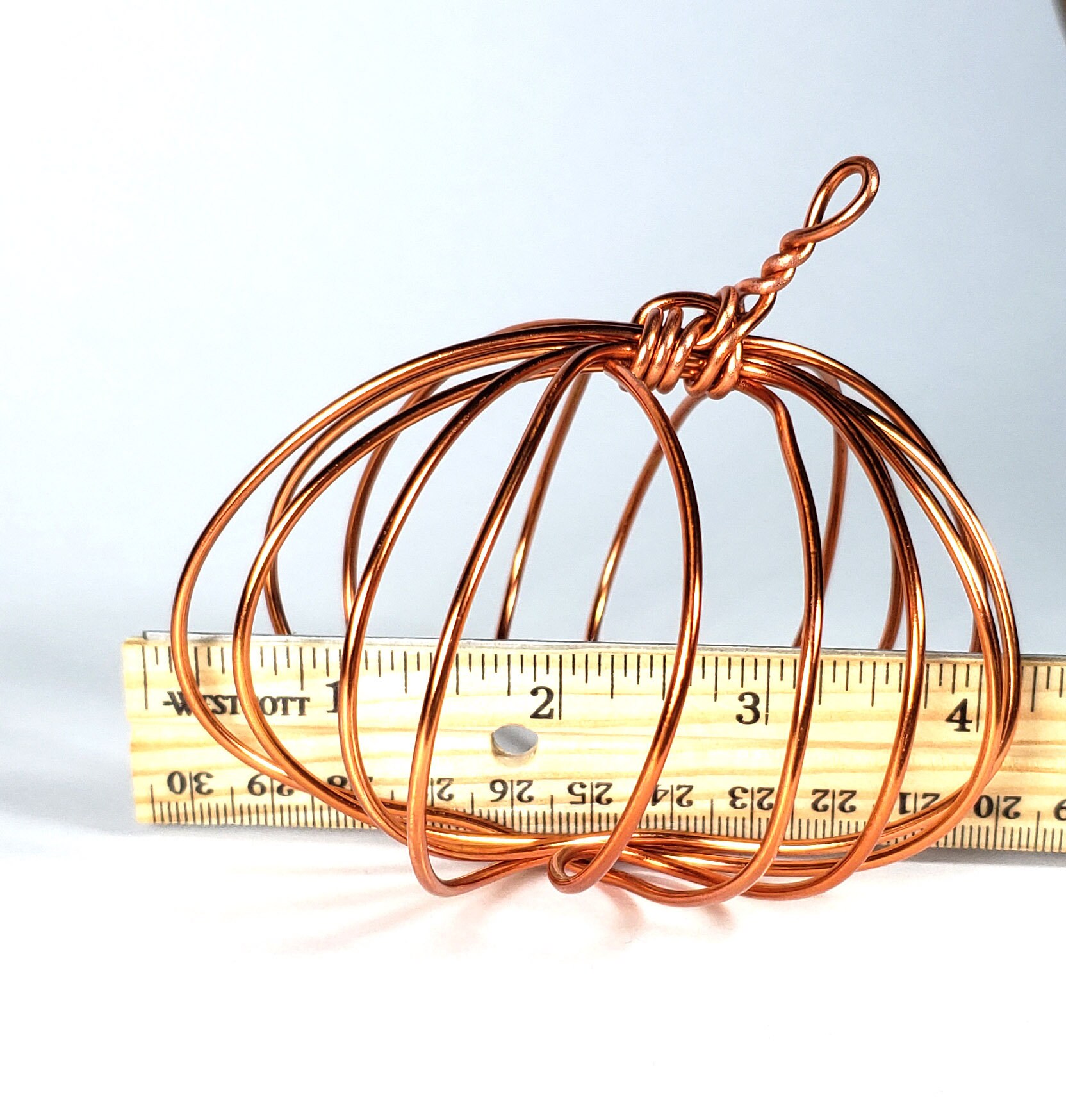 Copper Wire Pumpkin - Small Med - Simple Copper Fall Decor - Handmade ...