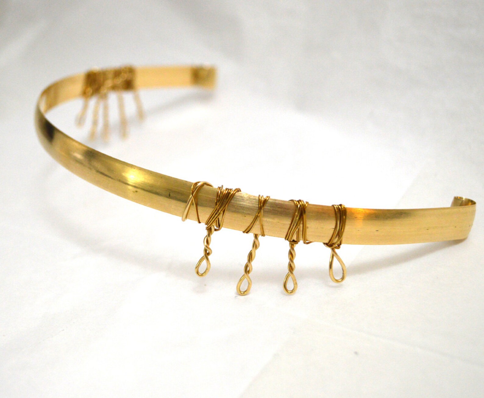 Thick Simple Golden Tiara W/ Combs Brass - Etsy