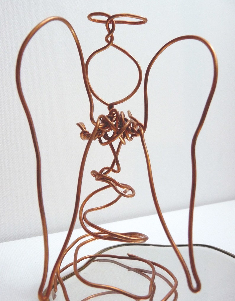 Copper Angel - Medium Large Wire Angel - Rustic Copper Angel for ...