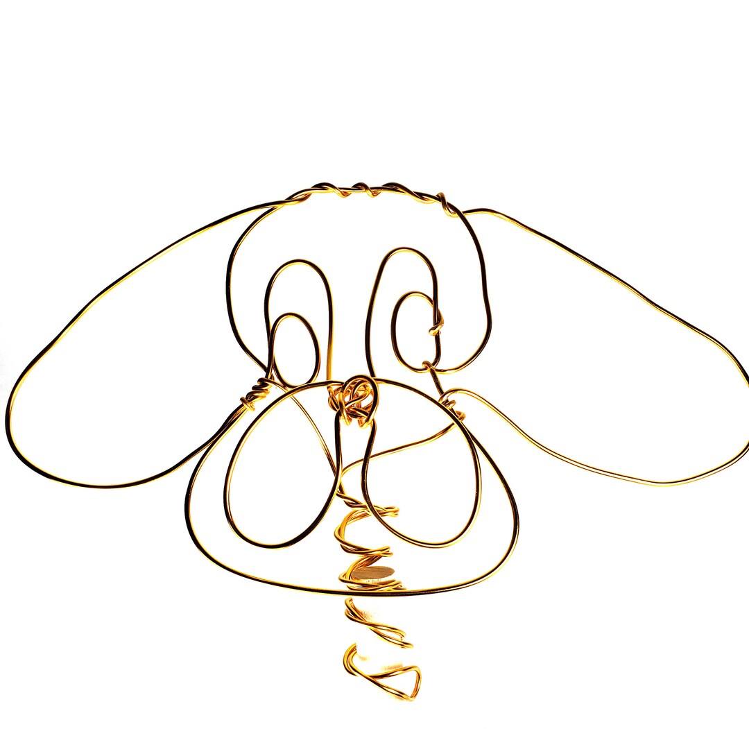 Goofy Gold Puppy Dog Tree Topper- Large Wire Classic Metal Handmade ...