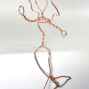 Copper Bookshelf Mermaid - Short Tail Wavy Hair, Mermaid Wire Sculpture ...
