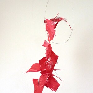 Red Feather- Cut Paper Hanging Sculpture - Etsy