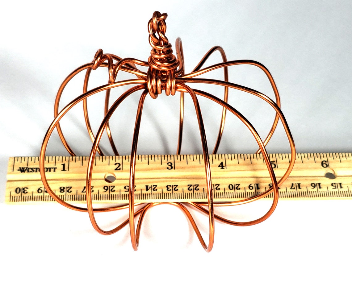 Wire Pumpkin - Small Simple Copper Pumpkin Fall Decor - Handmade ...