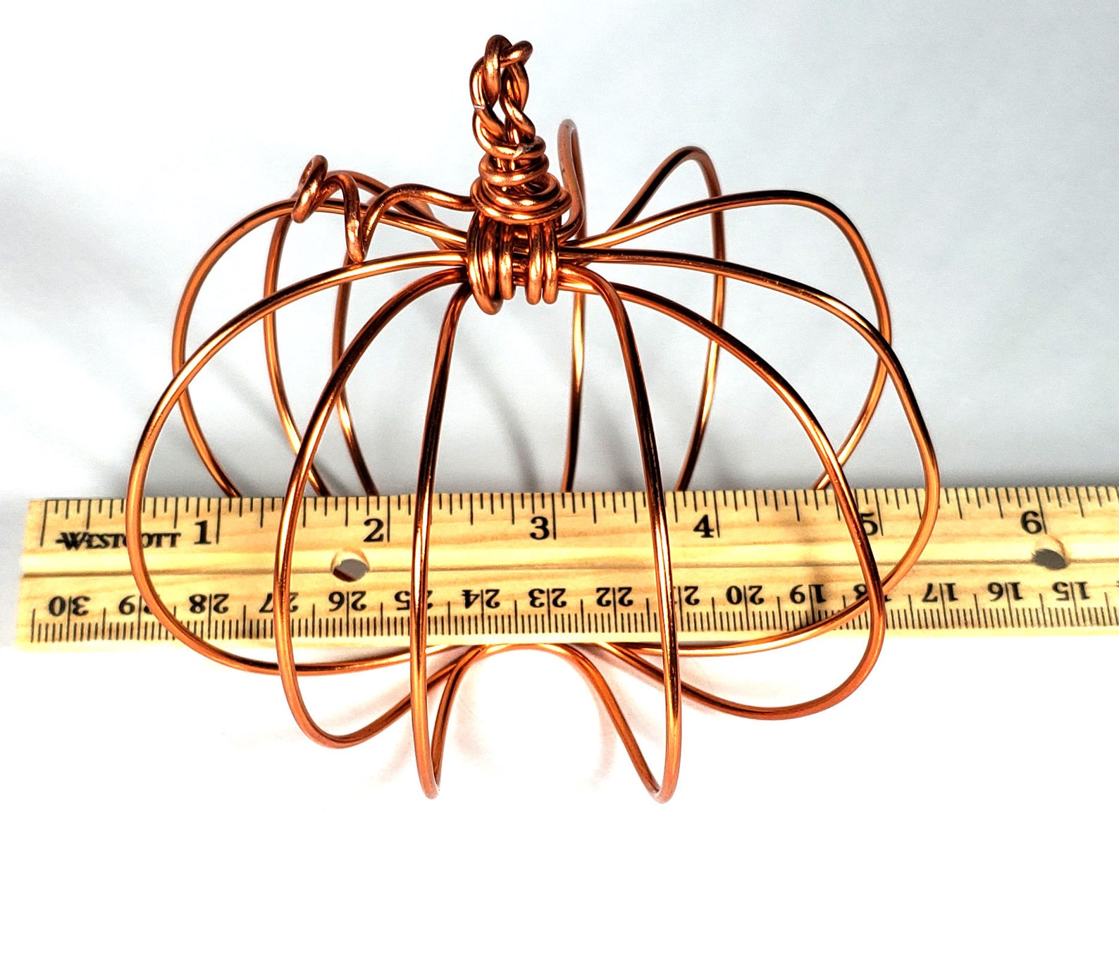 Wire Pumpkin - Small Simple Copper Pumpkin Fall Decor - Handmade ...